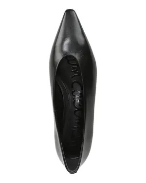Sam Edelman Emory Pointed Toe Leather Ballet Flats - Black