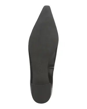 Sam Edelman Emory Pointed Toe Leather Ballet Flats - Black