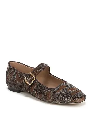 Sam Edelman Michaela Velvet Mary Jane Flats - Mushroom