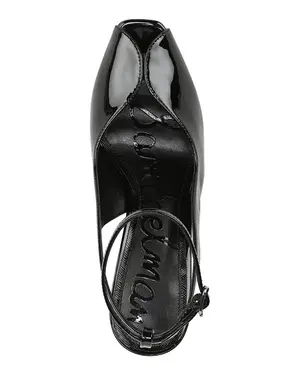 Sam Edelman Esme Patent Leather Peep Toe Heels - Black