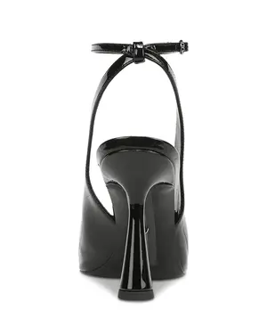 Sam Edelman Esme Patent Leather Peep Toe Heels - Black