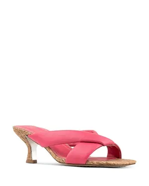 DONALD PLINER Gennessa Mid Heel Mule Sandals - Pink