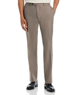 Peter Millar Harker Tailored Fit Flannel Twill Stretch Pants Tan