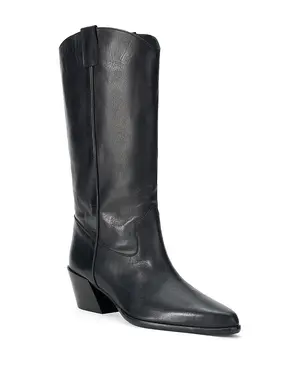 Staud Monty Knee High Western Boots Black