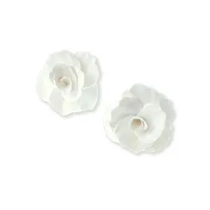 BY CHAVELLI Rosette Small Stud Earrings - White