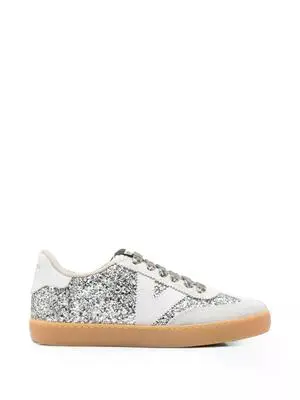 Victoria Beckham Glitter-effect Leopard-print Sneakers - Silver