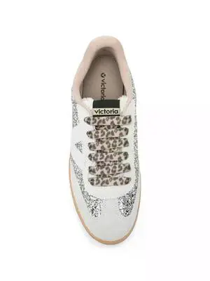 Victoria Beckham Glitter-effect Leopard-print Sneakers