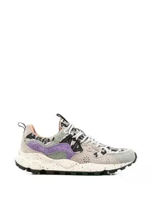 FLOWER MOUNTAIN Yamano 3 Leopard-print Panelled Sneakers - Neutrals