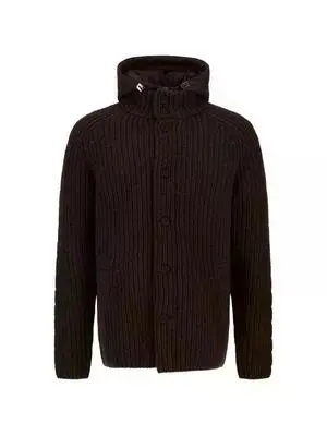 Herno Cable-knit Hooded Jacket