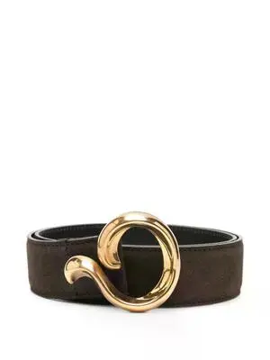 Etro Sculptural-buckle Suede Belt