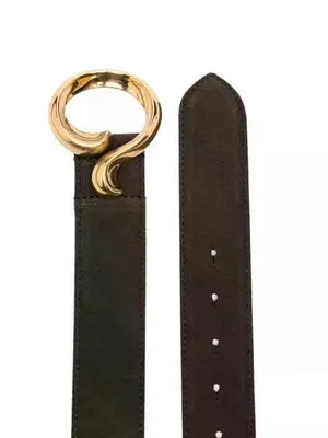 Etro Sculptural-buckle Suede Belt