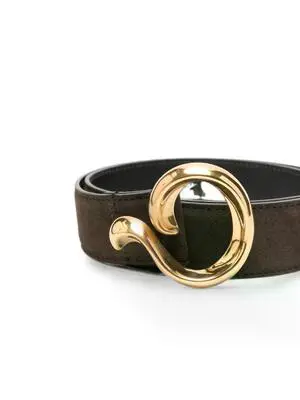 Etro Sculptural-buckle Suede Belt