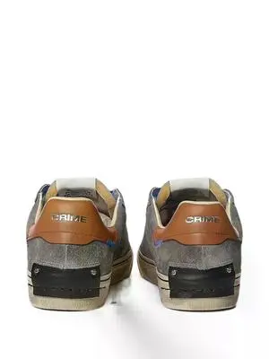 CRIME LONDON Deconstructed Logo-print Distressed-finish Sneakers