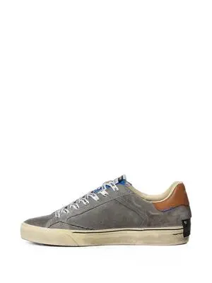 CRIME LONDON Deconstructed Logo-print Distressed-finish Sneakers