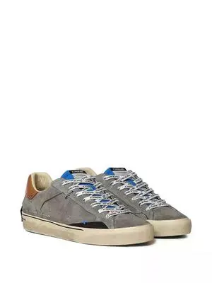 CRIME LONDON Deconstructed Logo-print Distressed-finish Sneakers