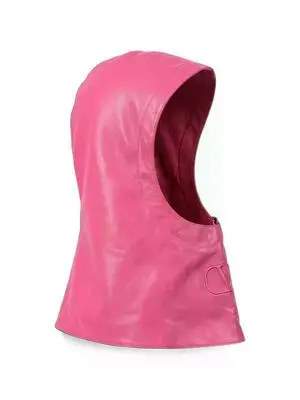 Valentino Garavani Vlogo Leather Balaclava