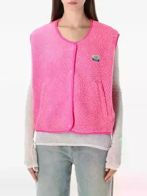 American Vintage Hoktown Fleece-texture Logo-patch Gilet