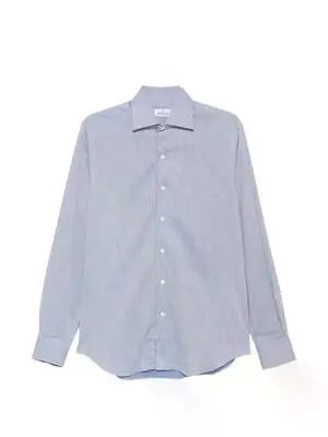 ALESSANDRO GHERARDI Spread-collar Long-sleeve Shirt - Blue