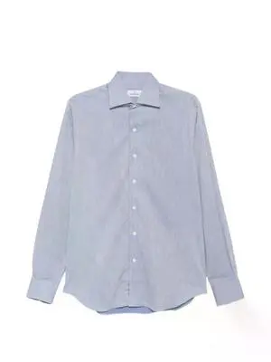 ALESSANDRO GHERARDI Spread-collar Long-sleeve Shirt - Blue