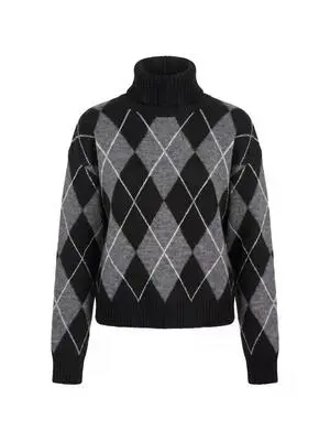 ANIYE BY Argyle Roll-neck Sweater