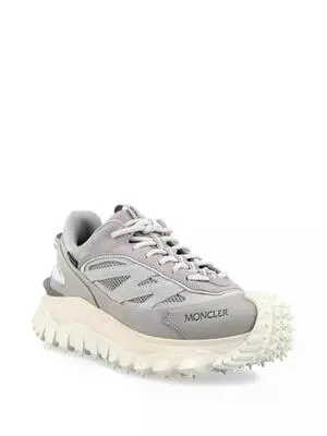 Moncler Panelled Leather Sneakers - Grey