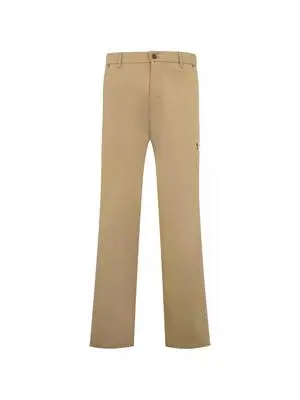 Moncler Logo-patch Straight-leg Trousers - Neutrals
