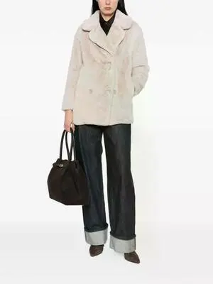 Herno Faux-fur Double-breasted Coat