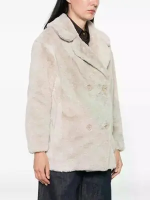 Herno Faux-fur Double-breasted Coat