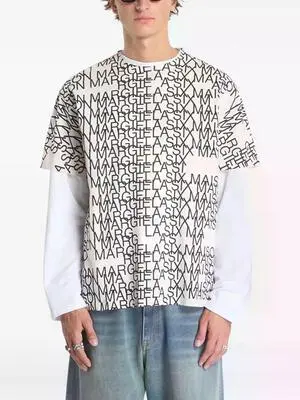 MAISON MARGIELA Logo-print Layered-sleeve T-shirt