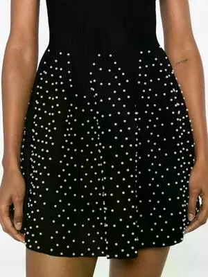 Sandro Faux-pearl Embellished Knitted Dress
