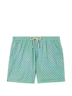 MC2 SAINT BARTH Geometric-print Drawstring Swim Shorts - Green