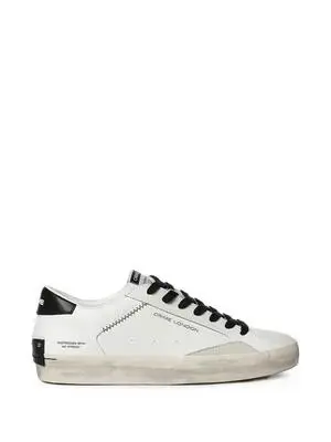 CRIME LONDON Distressed Leather Sneakers - White