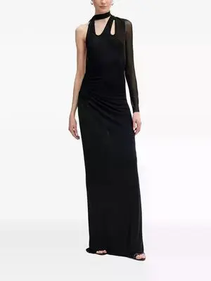 SILVIAN HEACH Asymmetrical Ruched Maxi Dress