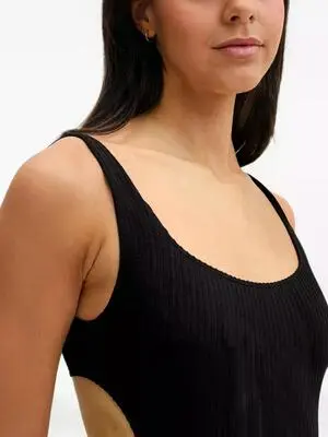Rip Curl Ribbed-knit Cutout Swimsuit - Black
