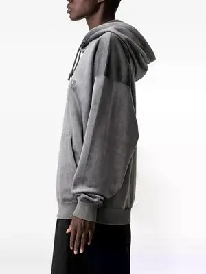 Y3 Logo-print Velvet Hoodie