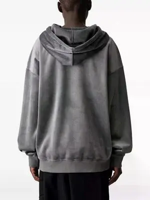 Y3 Logo-print Velvet Hoodie