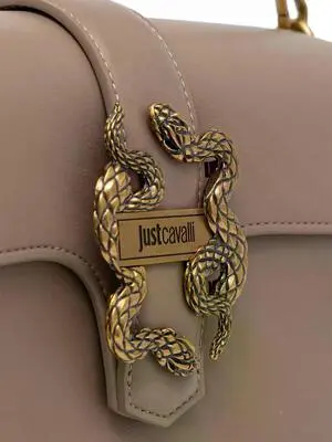 Just Cavalli Snake-plaque Curved Tote Bag