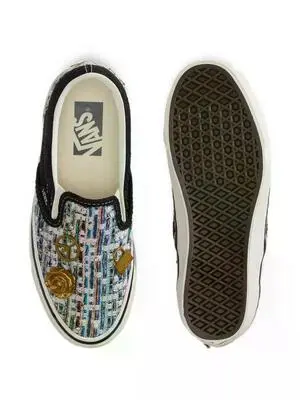 VANS Classic Premium Charm-embellished Tweed Slip-on Sneakers