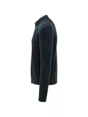 RAKKI Cable-knit Polo-collar Sweater