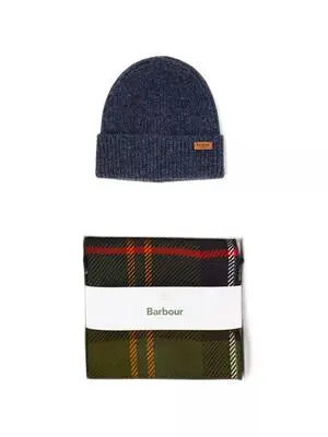 Barbour Tartan-print Beanie And Scarf Set