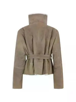 Rick Owens Cropped Flight Belted Shearling Jacket