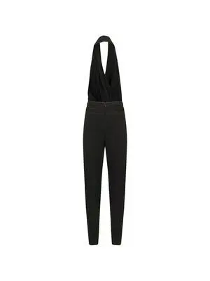 Andamane The Attico Astra Halterneck Draped Jumpsuit - Black