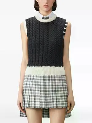 Thom Browne Merino Wool Aran Cable Shell Top