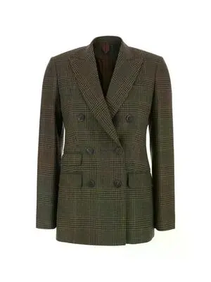 Max Mara Check-pattern Double-breasted Jacket