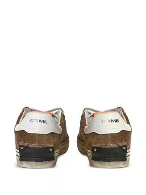 CRIME LONDON Deconstructed Distressed-effect Leather Sneakers
