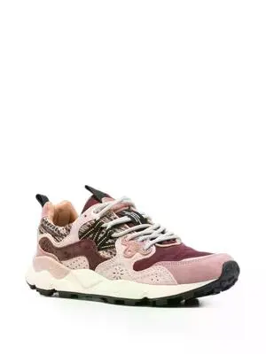 FLOWER MOUNTAIN Yamano 3 Panelled Leather Sneakers - Pink