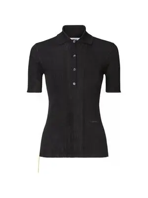 Fendi Ribbed-knit Polo Shirt