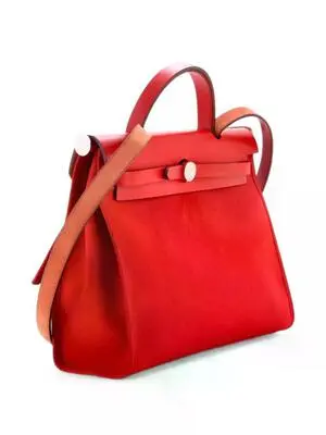 Hermès Herbag Zip Leather And Toile 31 Shoulder Bag