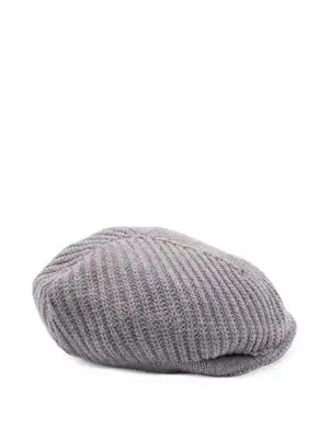 Altea Ribbed-knit Wool Flat Beret - Grey