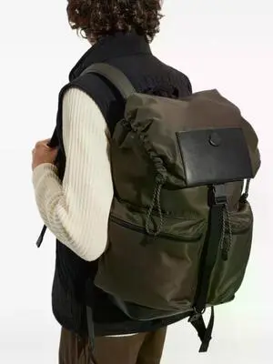 Moncler Kenton Drill Logo-patch Backpack - Green